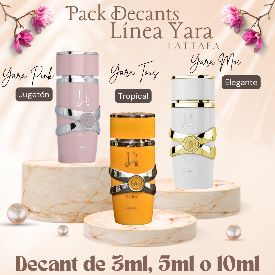 Pack Línea Yara 3 Decants Lattafa - Perfumes y decants | Lujo Perfume